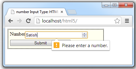 Number Input Type Html5